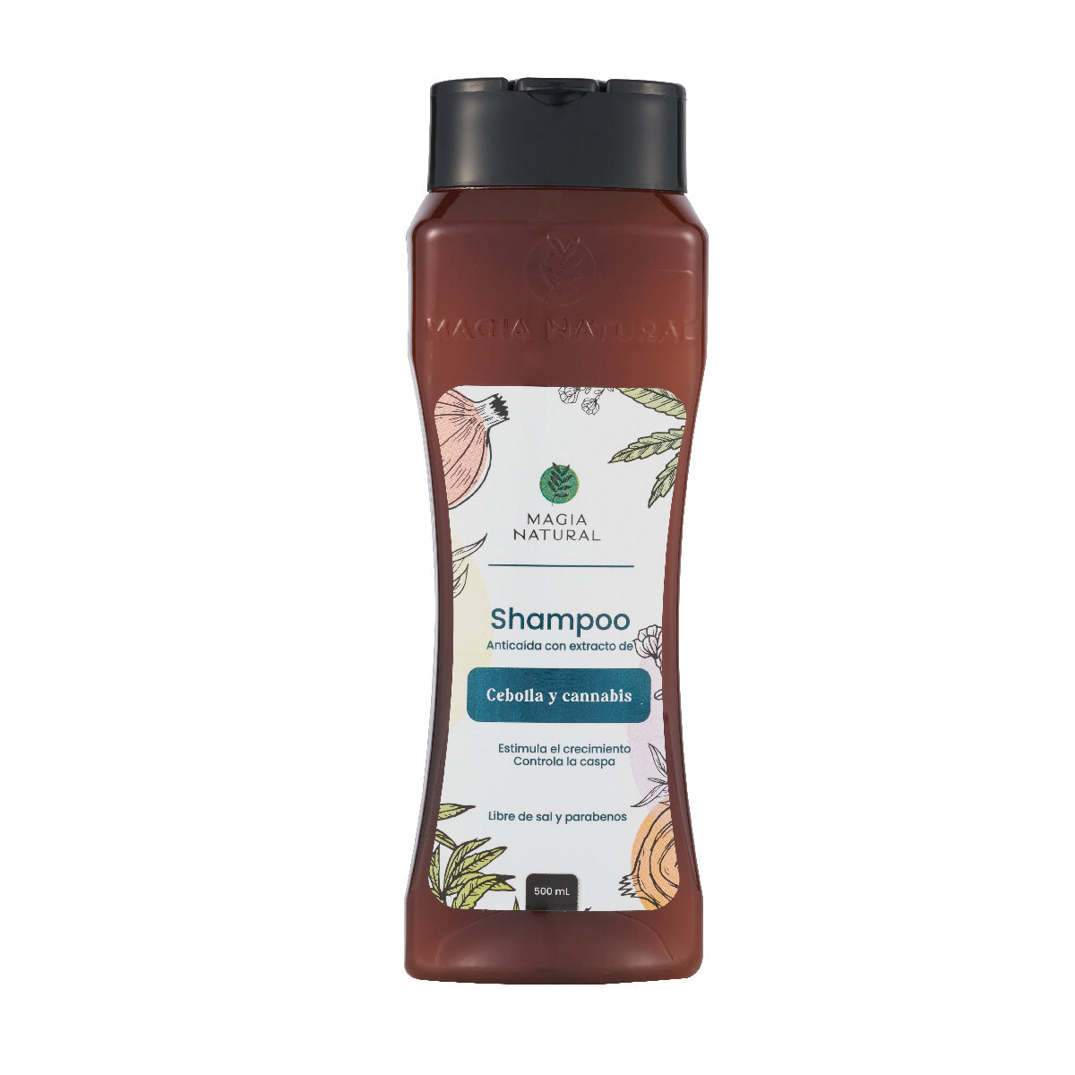 SHAMPOO ANTICAÍDA CON CEBOLLA Y CANNABIS 500ml – MAGIA NATURAL